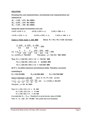 Economic operation of power system | PDF