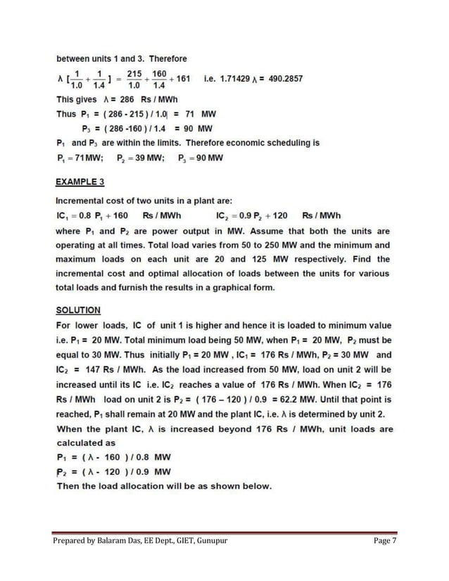 Economic operation of power system | PDF | Gas and Electric | Home Utilities