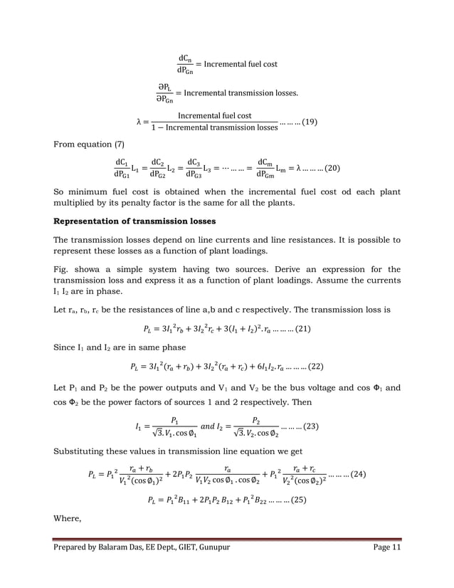 Economic operation of power system