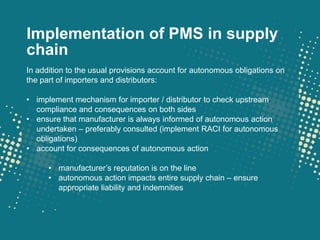Economic operators and post market surveillance under the proposed EU ...