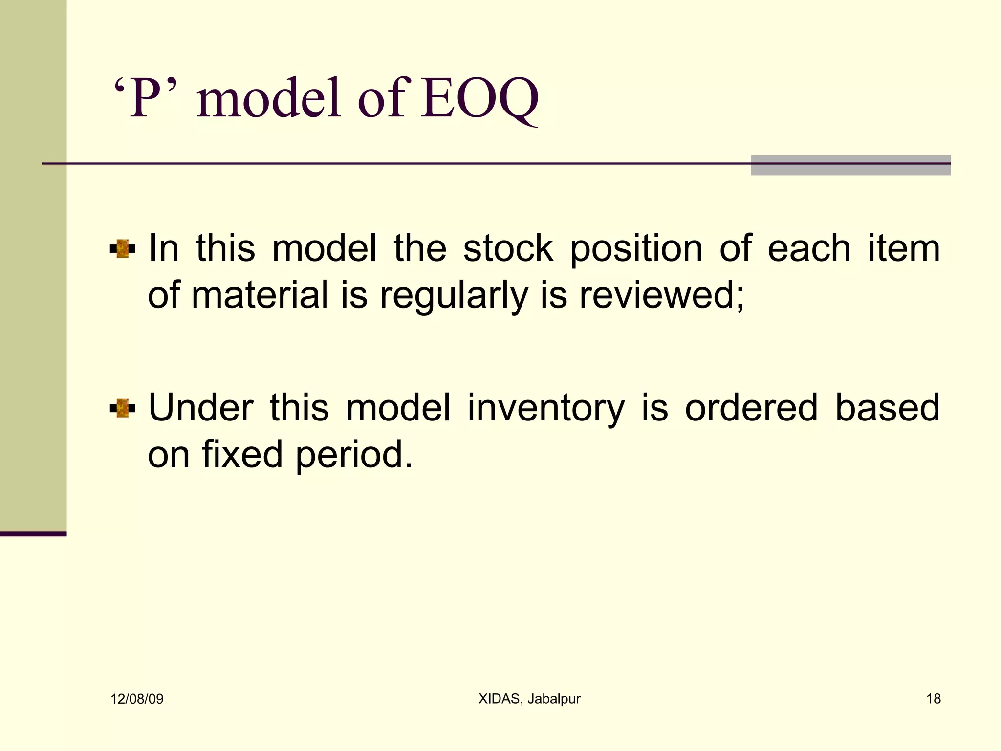 Economic Order Quality Eoq | PPT