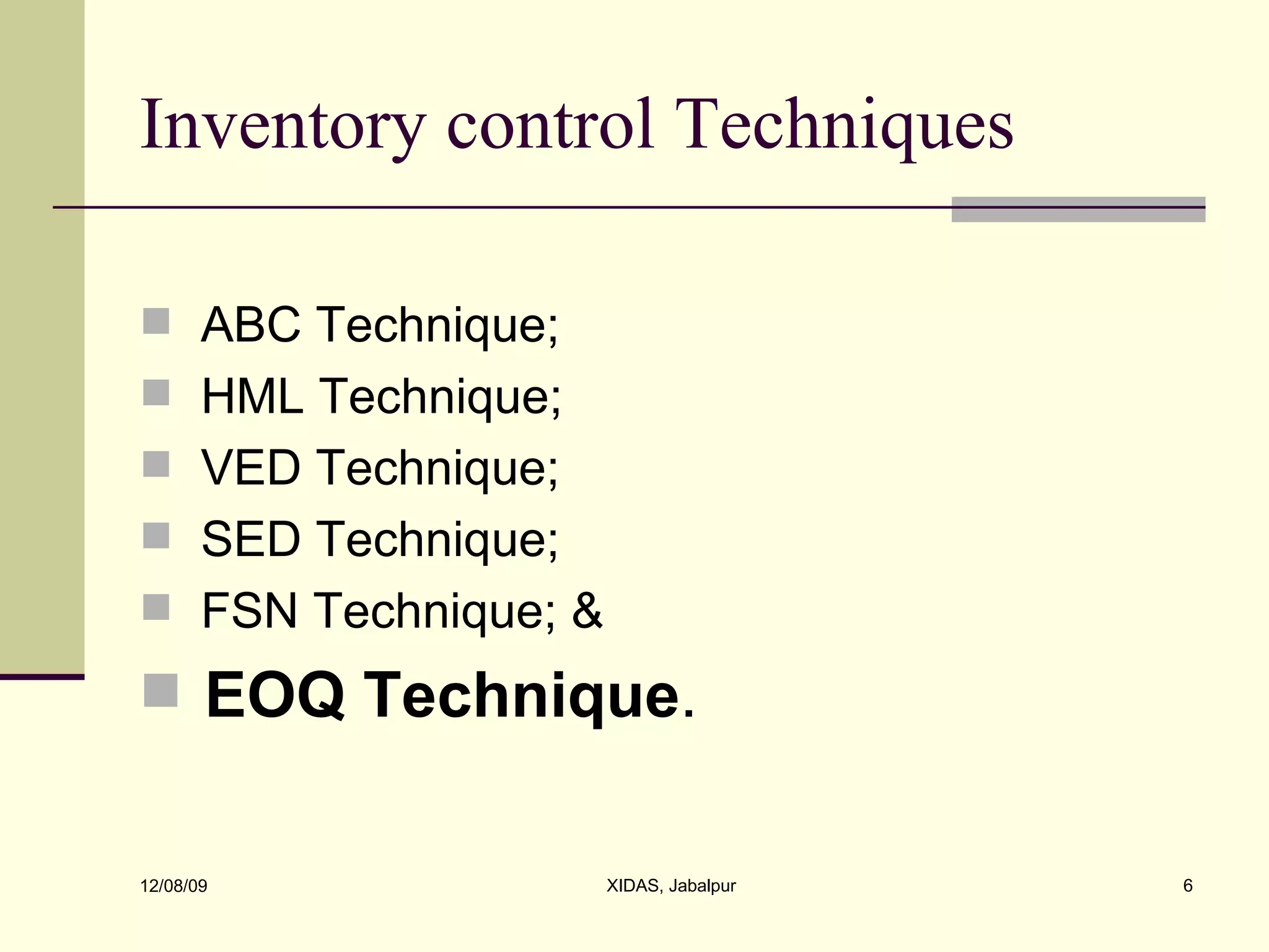Economic Order Quality Eoq | PPT