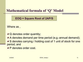 Economic Order Quality Eoq | PPT