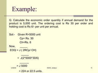 Economic Order Quality Eoq | PPT