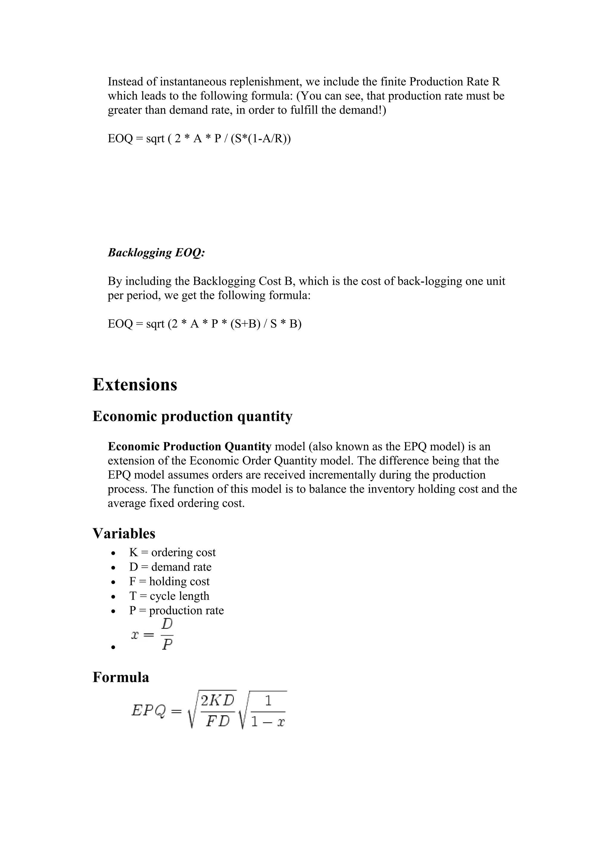 Economic order quantity | DOC