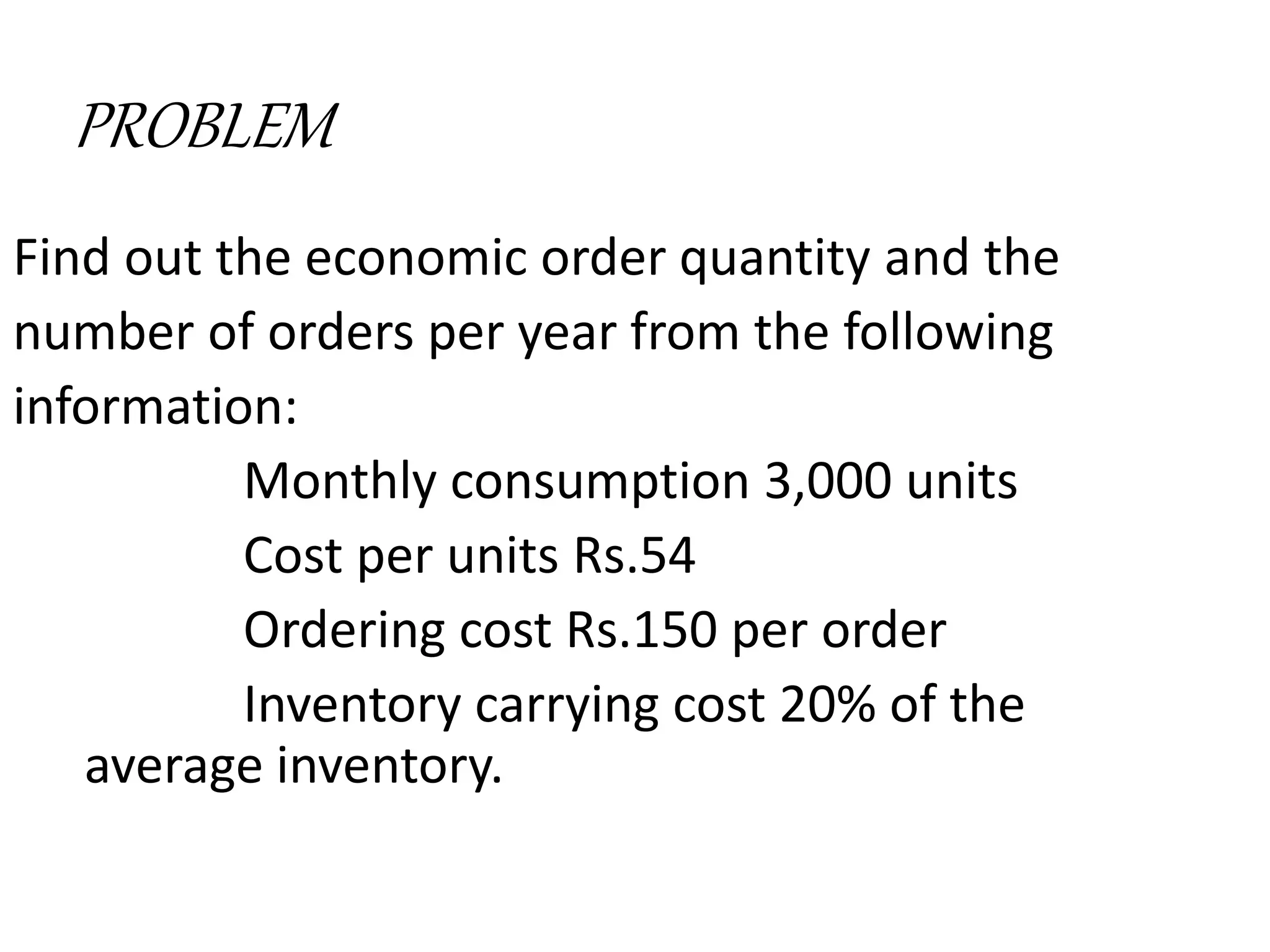 Economic order quantity | PPTX