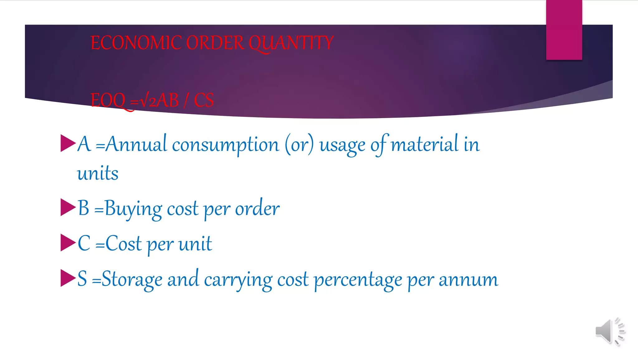 Economic order quantity | PPT