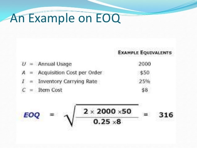 Economic order quantity (eoq)