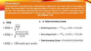 Economic order quantity (eoq) model | PPTX