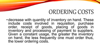 Economic order quantity (eoq) model | PPTX