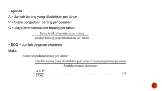 Economic order quantity | PPTX