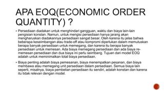 Economic order quantity | PPTX