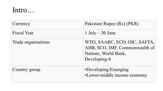 Economic outlook of Pakistan | PPTX