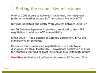 Economic partnership agreements where are we and what challenges for ...
