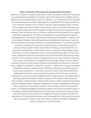 Economic planning and comparative economics | DOCX