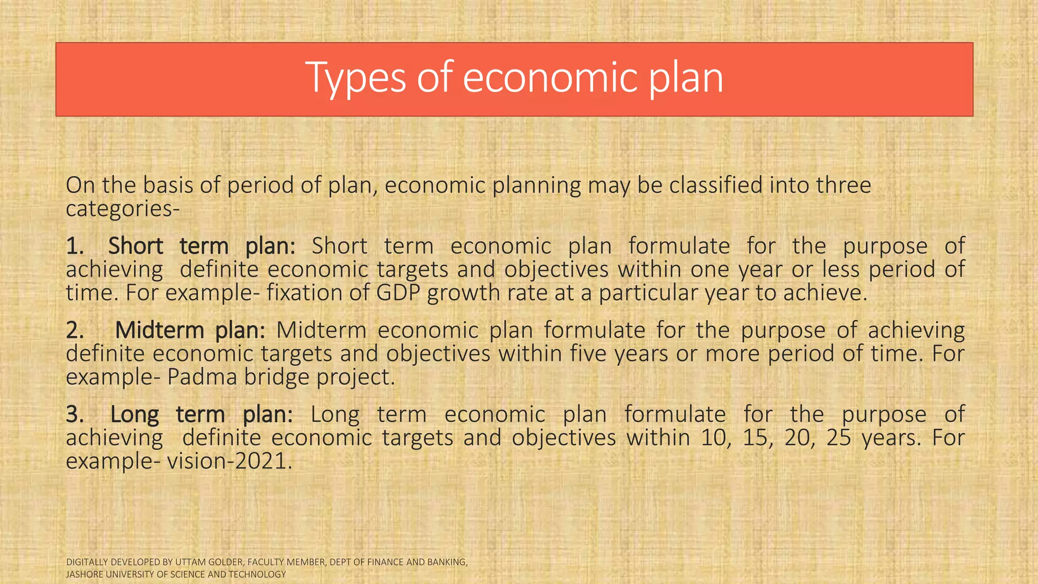 Economic planning in Bangladesh | PPTX