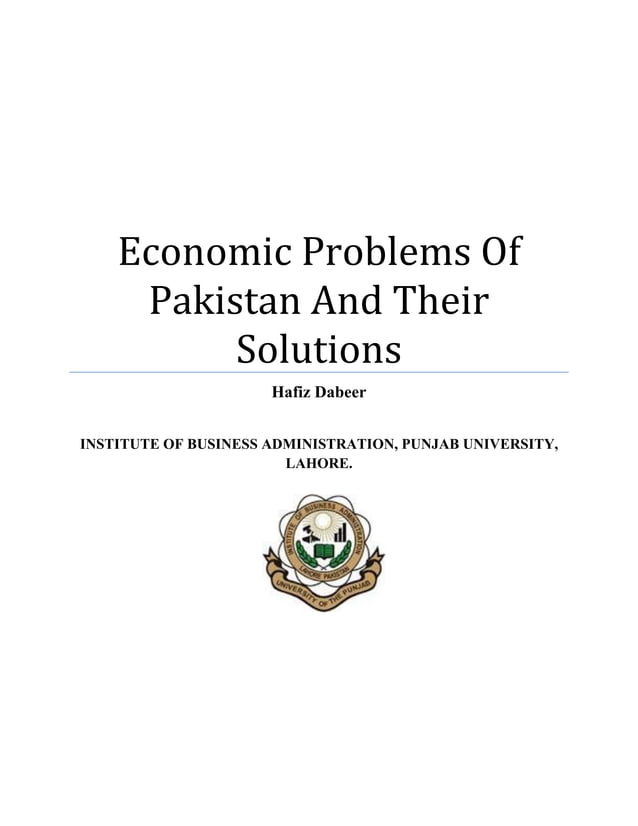 Economic Problems of Pakistan and Their Solutions | PDF