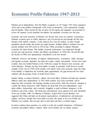 Economic profile of_pakistan_1947-2014 | DOCX
