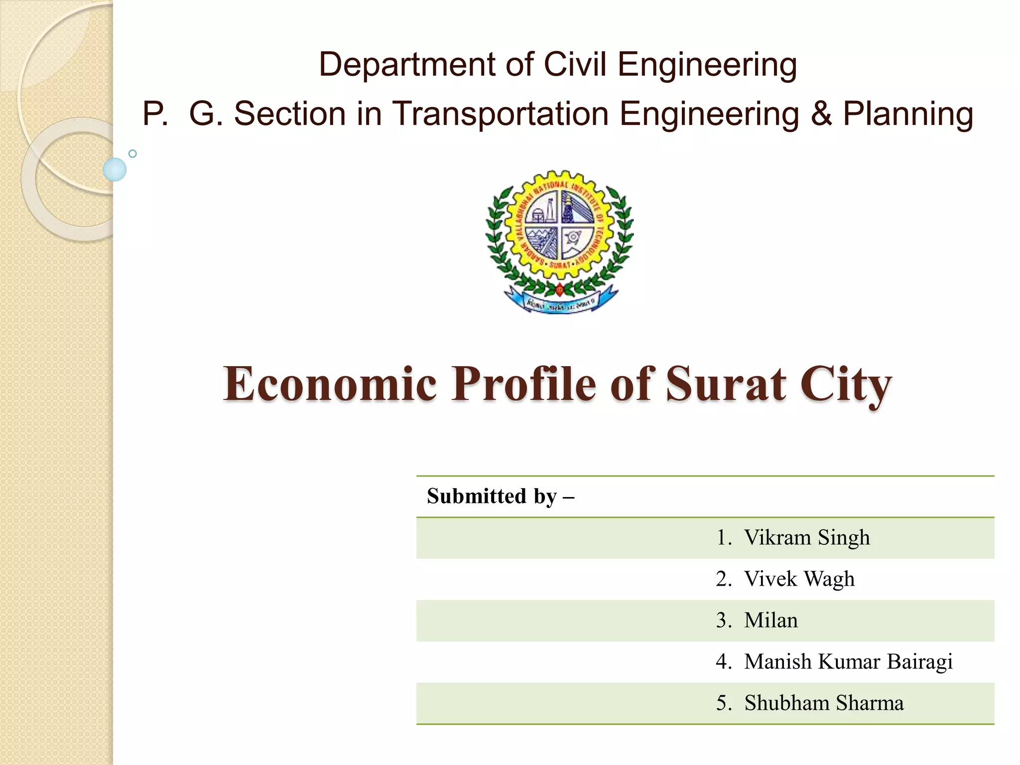Economic profile of surat city | PPTX