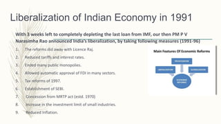 Economic reforms in india since 1991 1-1 | PPTX
