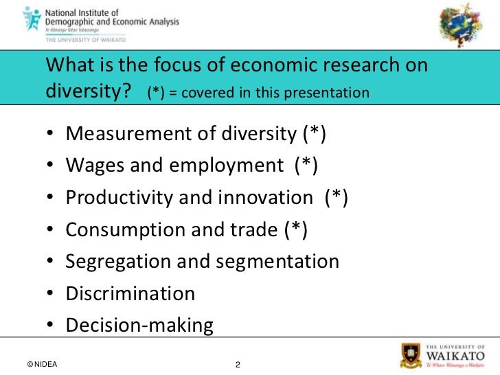 Economic research on diversity