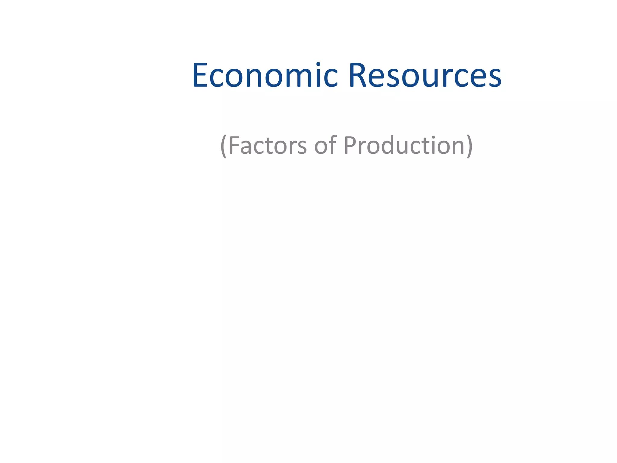 Economic resources | PPTX