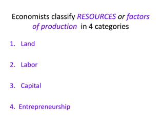 Economic resources | PPTX