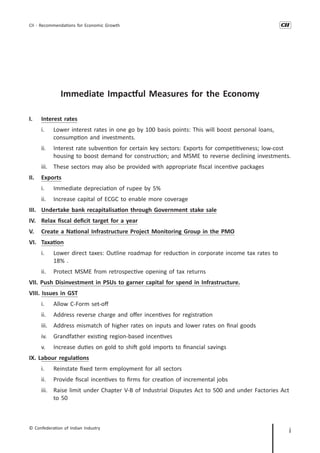 CII - Recommendations for Economic Growth | PDF | Business Accounting ...