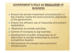 Economic role of government in Indian Business | PDF