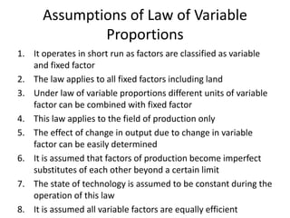 Law Of Variable Proportions