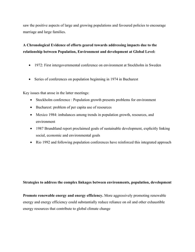 Relationship Between Population,Environment and Development | DOC ...