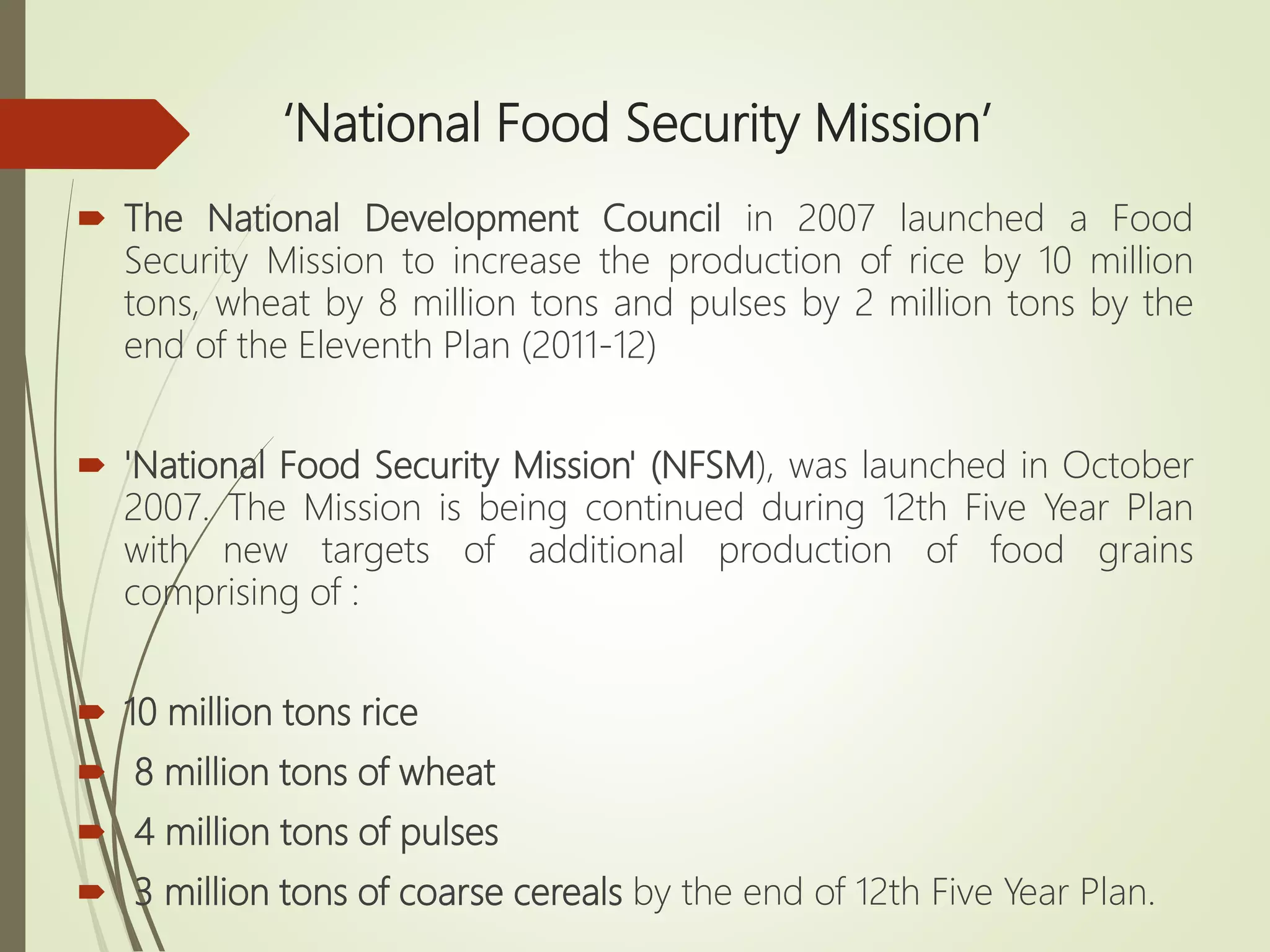 role of agricultural policies in responding to food security in India ...