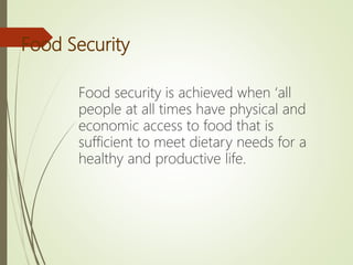 role of agricultural policies in responding to food security in India ...