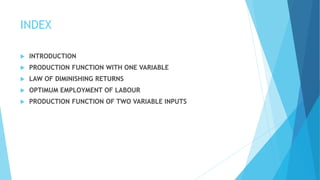 PRODUCTION& PRODUCTION FUNCTION | PPTX