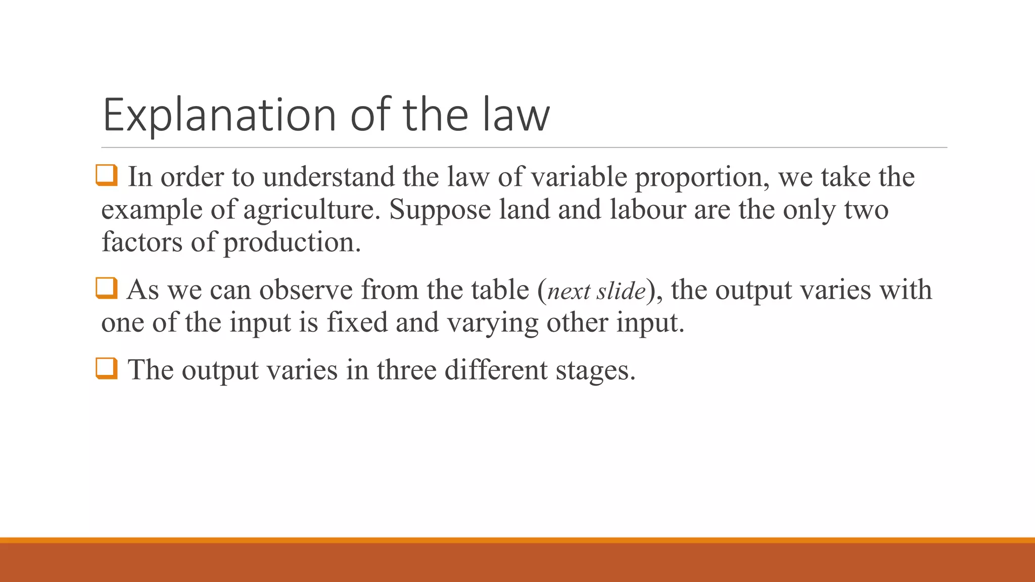 Law of variable proportion | PPTX