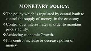monetary policy and its tools | PPTX