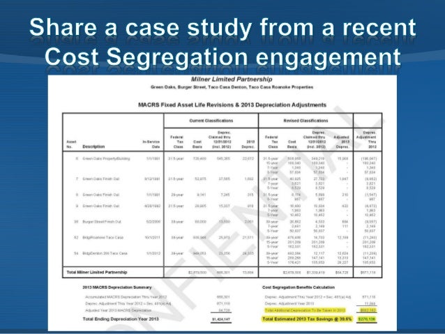 Economics of cost segregation 101