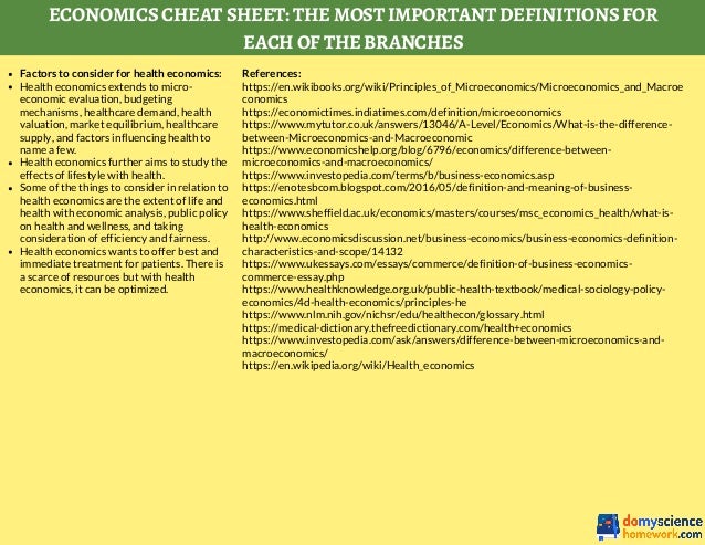 Economics Cheat Sheet