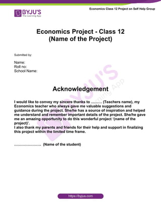 Economics class-12-project-on-self-help-group | PDF