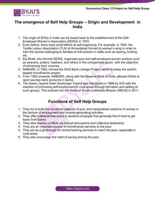 Economics class-12-project-on-self-help-group | PDF