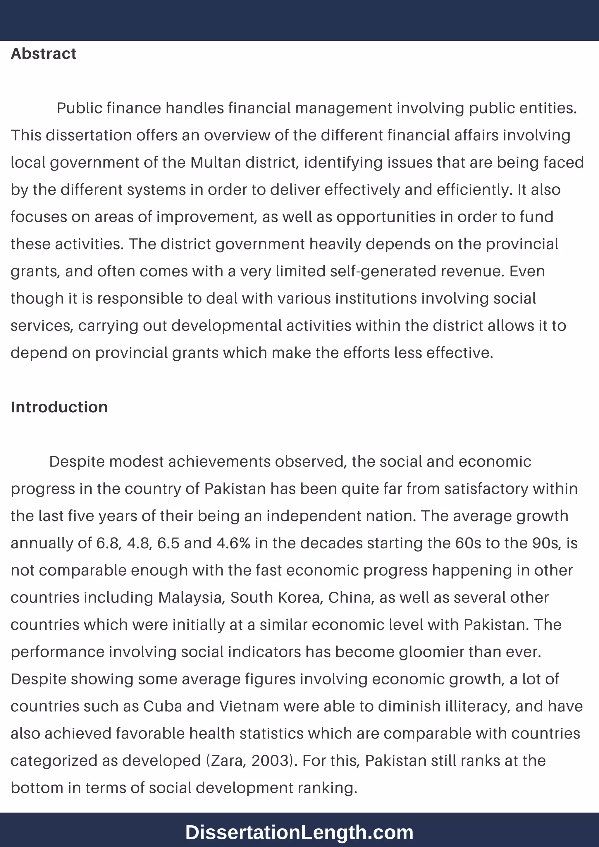 Economics Dissertation Length Sample | PDF