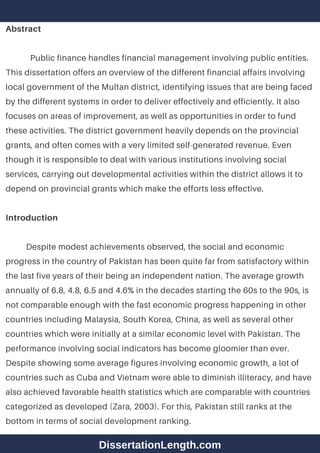 Economics Dissertation Length Sample | PDF