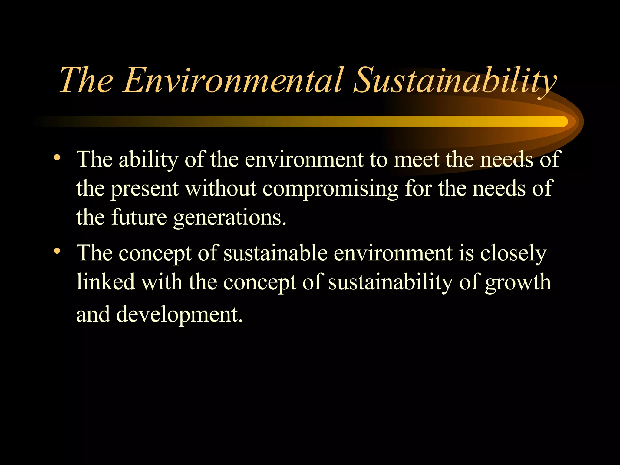 Economics Of Environmental Sustainability | PPT
