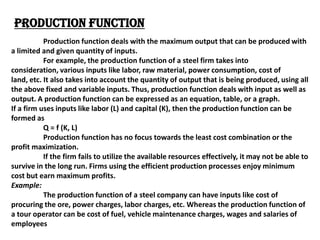 Economics production analysis | PPTX