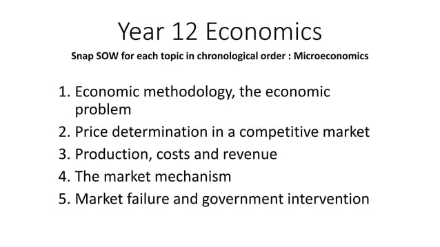 economics for Year twelve students, teen | PPT