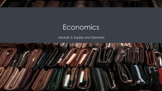 Comprehensive Overview of Supply and Demand in Economic Systems | PPTX