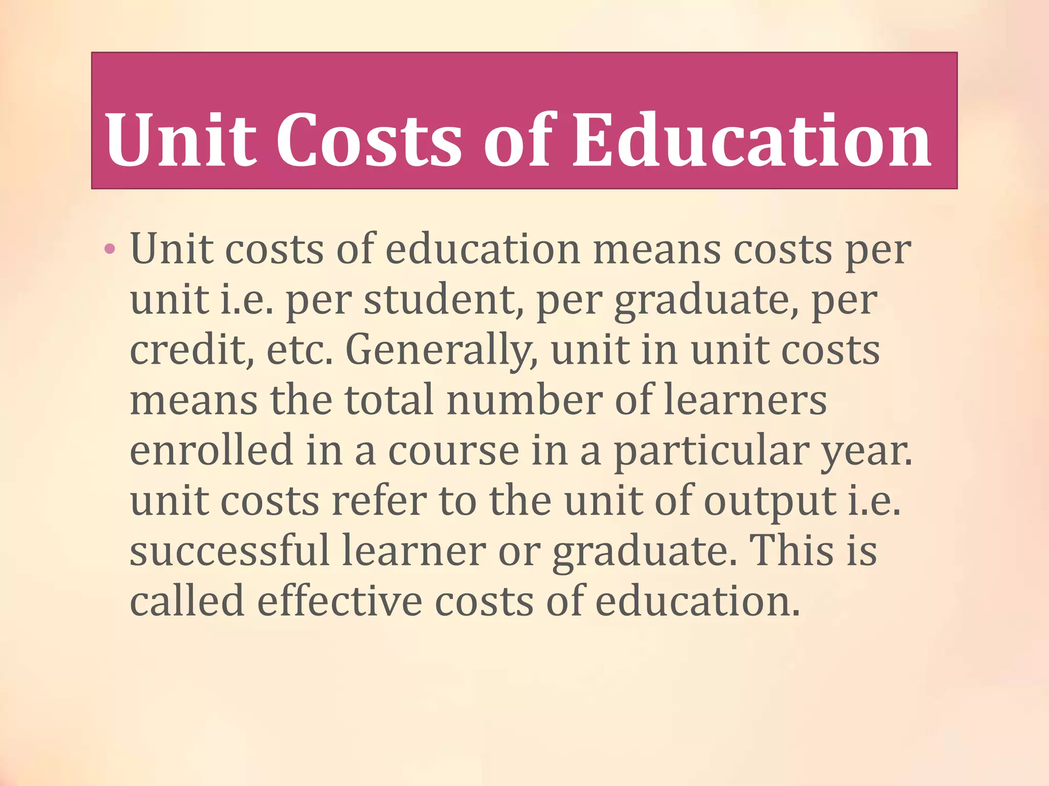 COST ANALYSIS IN EDUCATION | PPTX