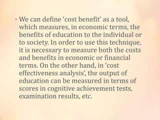 COST ANALYSIS IN EDUCATION | PPTX