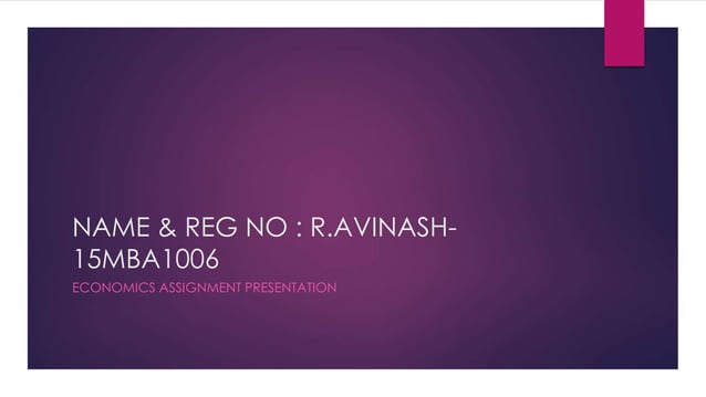 Economics assignment avinash 15mba1002 | PPT