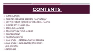 Techniques for economic decision making tec | PPTX